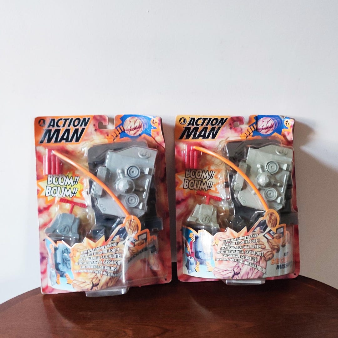 Vintage 1999 Action Man Set of 2 Blow Apart Money Bank Kit Security ...