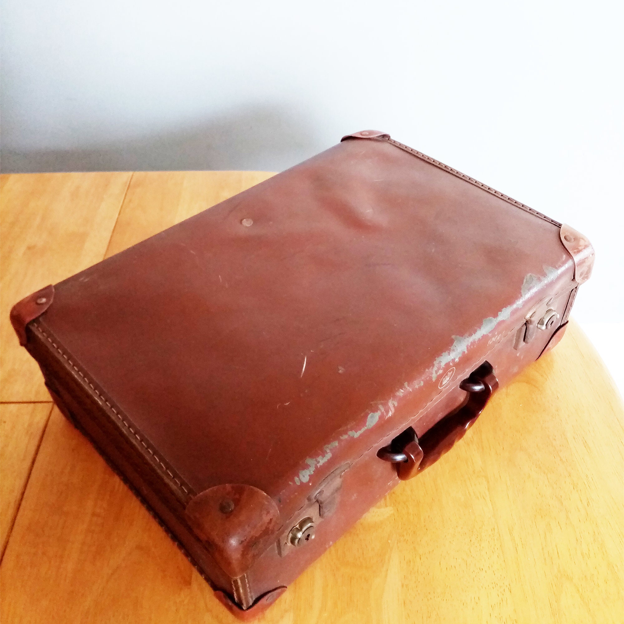 40's Vintage Hard Shell Suitcase JMB Initial Crown - Etsy