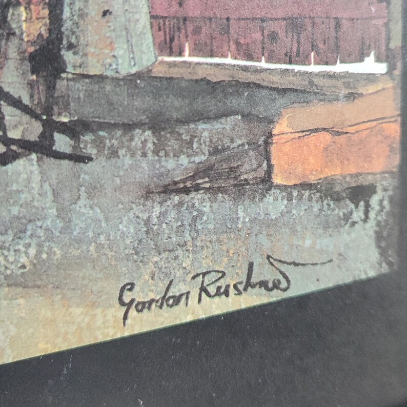 Vintage Signed 'the Forge' Print by Gordon Rushmer, Framed Blacksmith ...