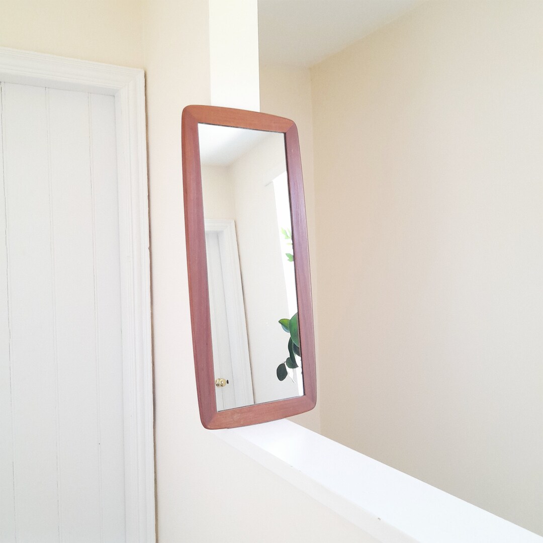 70's Mid Century Modern Teak Framed Wall Mirror - Portrait or Landscape ...