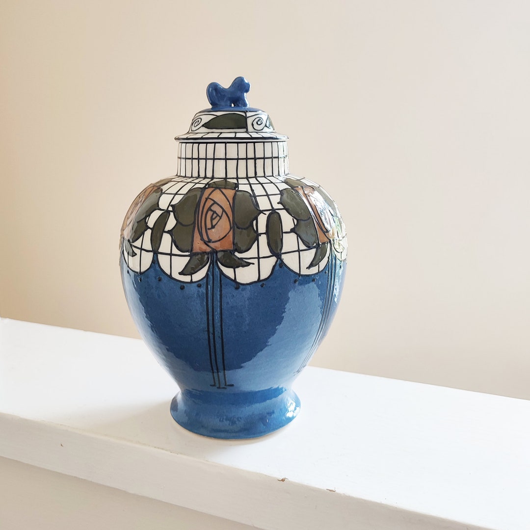 Vintage Bursley Ware Trellis Pattern Lidded Vase / Urn 1920's Design by ...