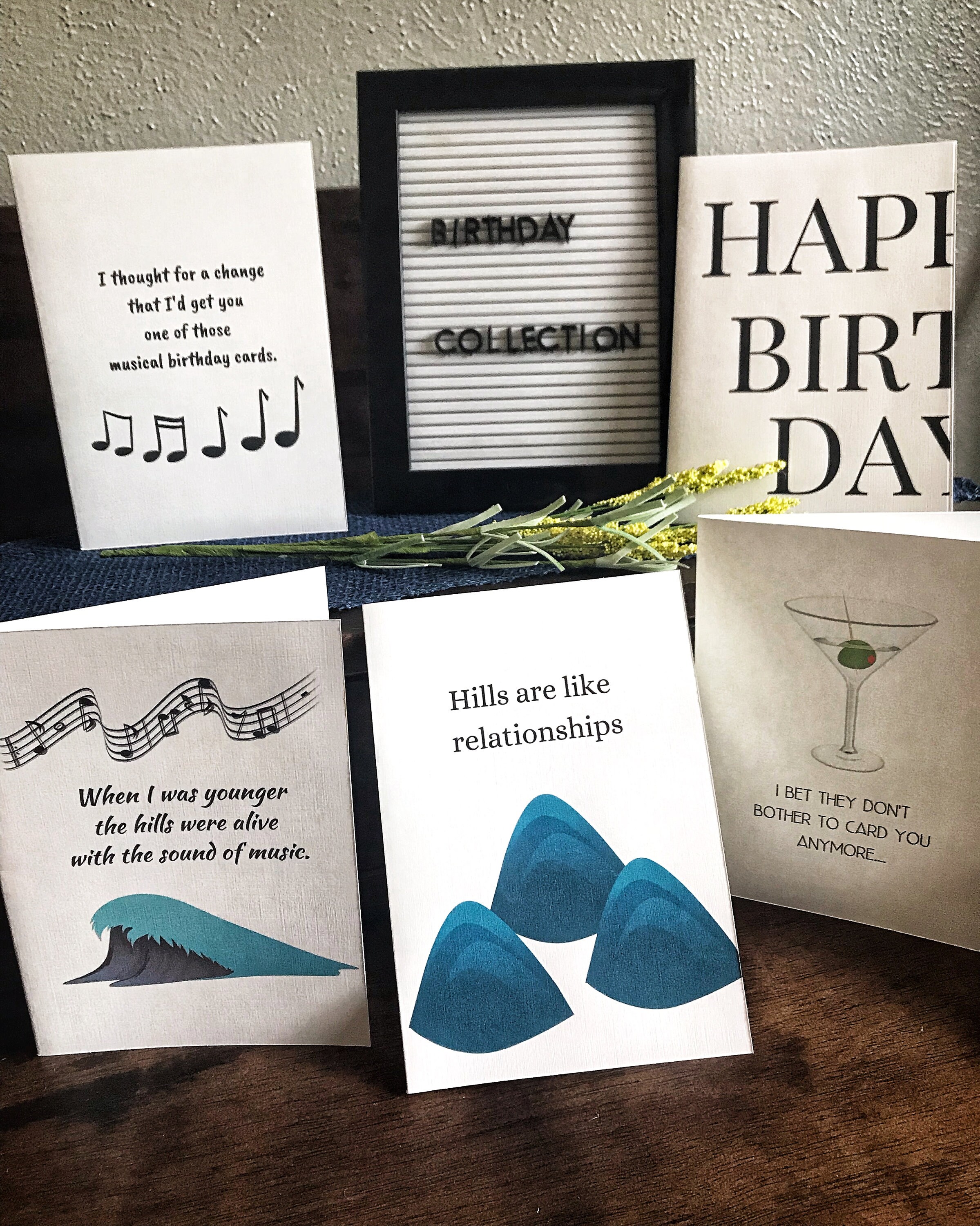 Over the Hill Birthday Card, white linen, 5x7 - Etsy.de