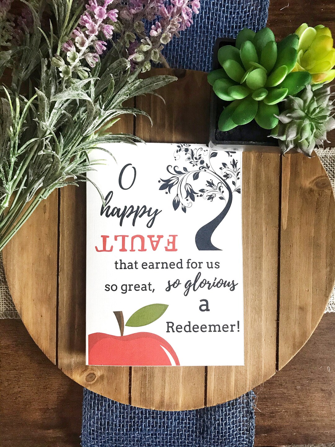 O Happy Fault, Easter Greeting Card, White Linen, 5x7 - Etsy