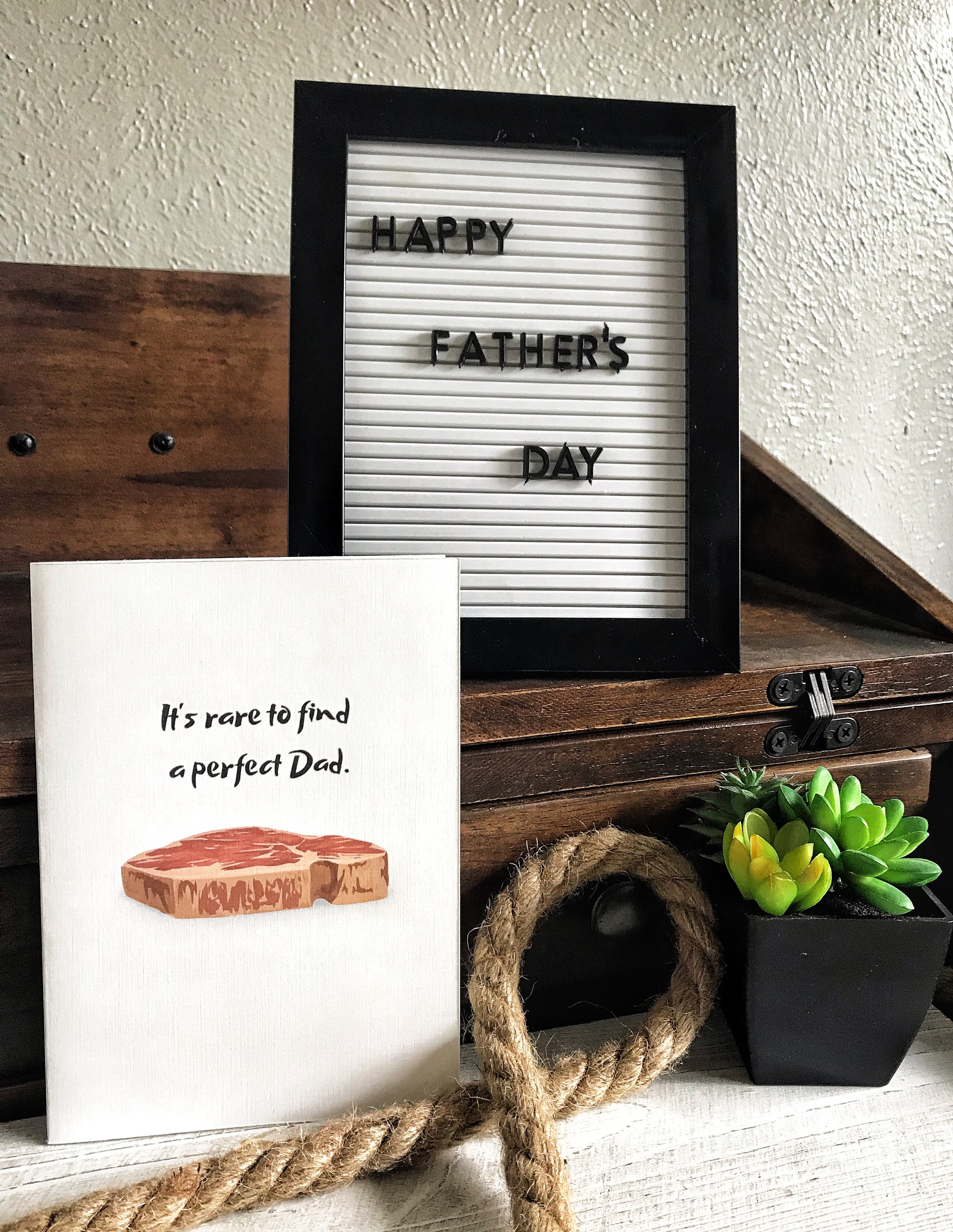 Rare Dad Father's Day Card, White Linen, 5x7 - Etsy
