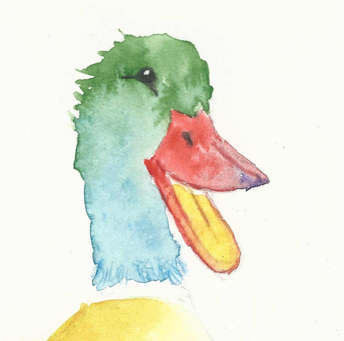 Colourful Watercolour Painting of a Duck. From My 'hello Ducky' Series ...
