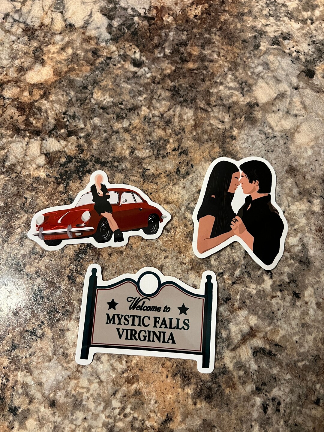 TVD Stickers / Elena and Damon / Lexi / Mystic Falls Sign / Die Cut ...