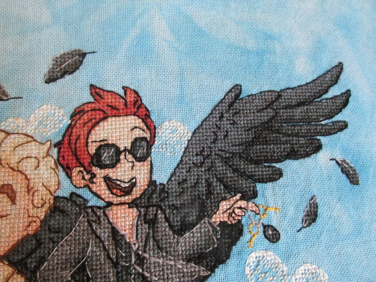 Angel and Demon Cross Stitch Pattern, Good Omens Embroidery (instant ...