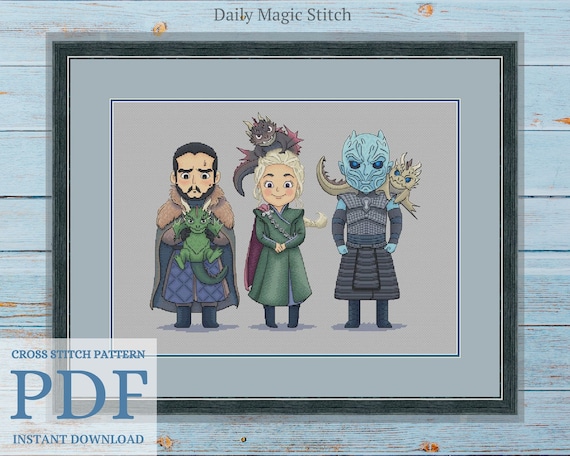 Got Dragon Cross Stitch Pattern Game Cross Stitch Kawaii - Etsy