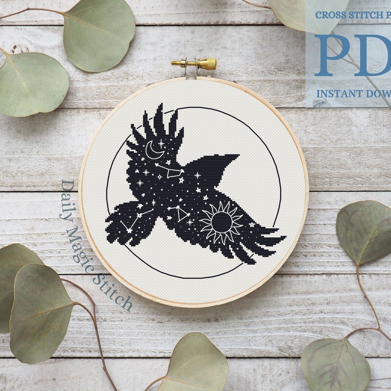 Crow Cross Stitch - Etsy