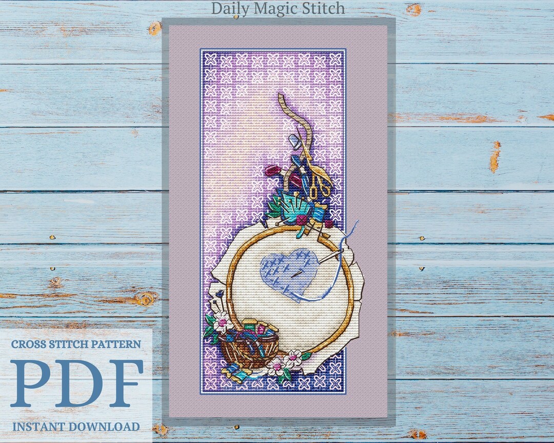 Hoop Cross Stitch Pattern Heart, Housewarming Gift Embroiderer Cute ...