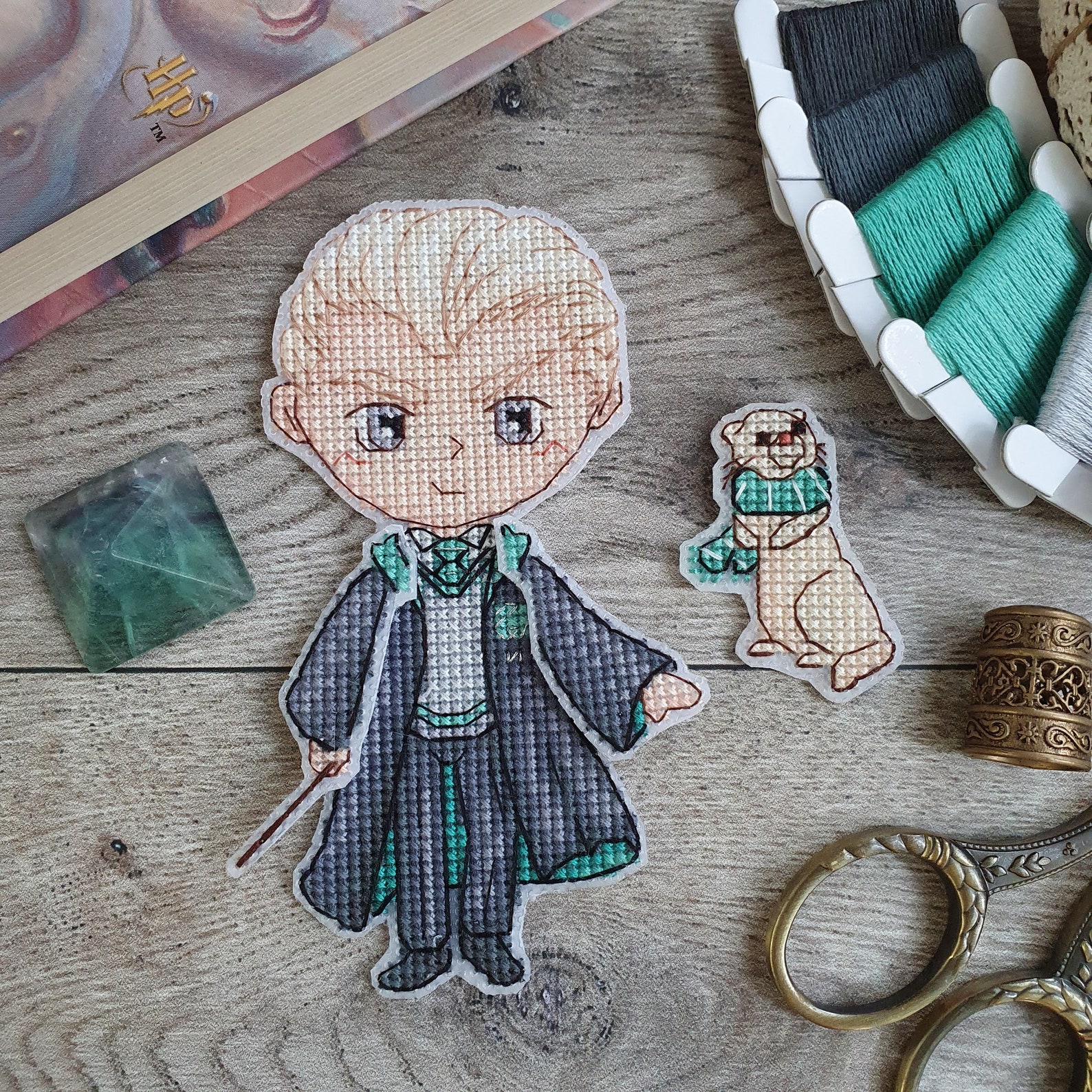 Wizard Cross Stitch Pattern, Fandom Cross Stitch, Paper Doll Magic Book ...