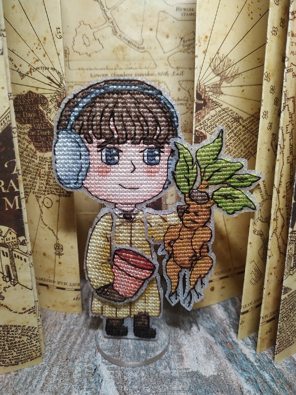 Wizard Cross Stitch Pattern, Mandrake Embroidery Frog Figure for ...