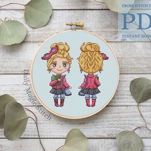 Witch Cross Stitch Pattern Magic Girl Embroidery Geek Cross Stitch ...