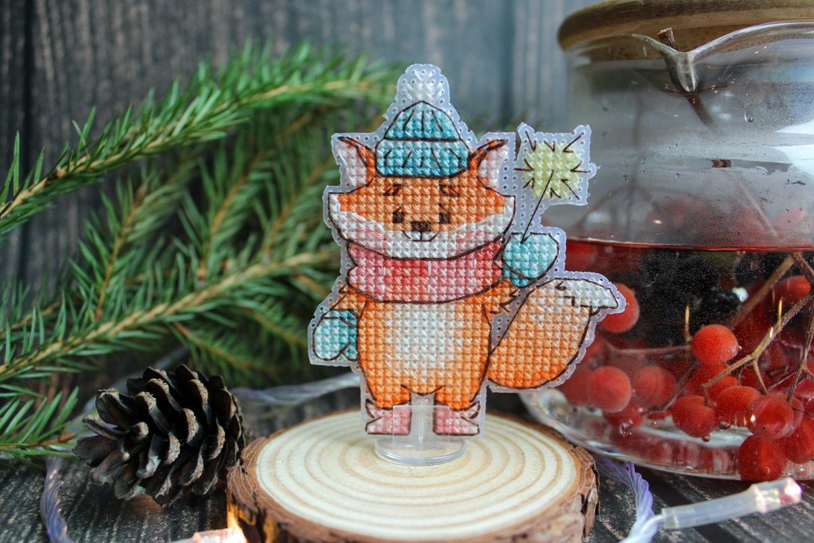Christmas Toy Cross Stitch Pattern for Plastic Canvas, Funny Animal ...