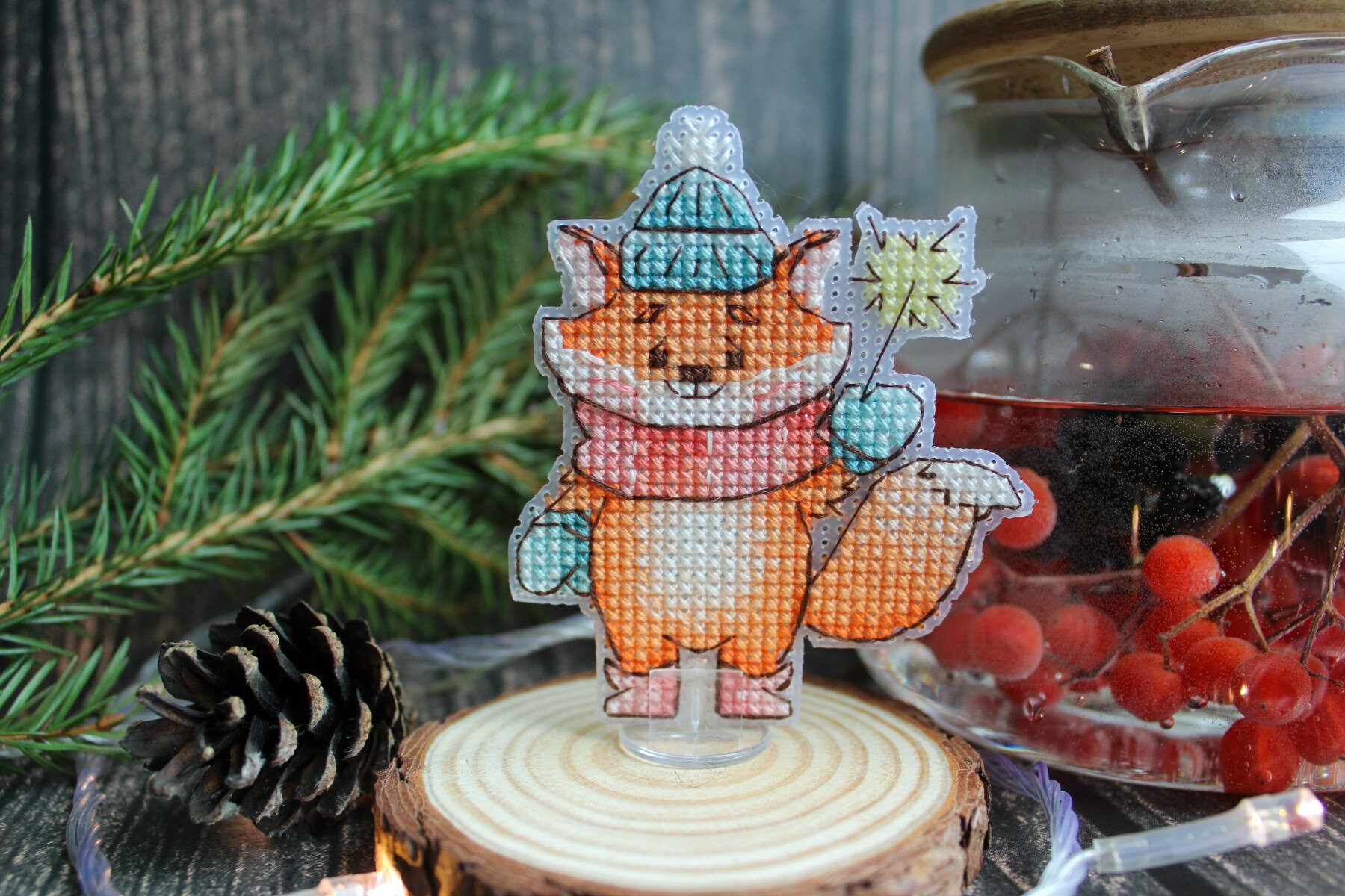 Christmas Toy Cross Stitch Pattern for Plastic Canvas, Funny Animal ...