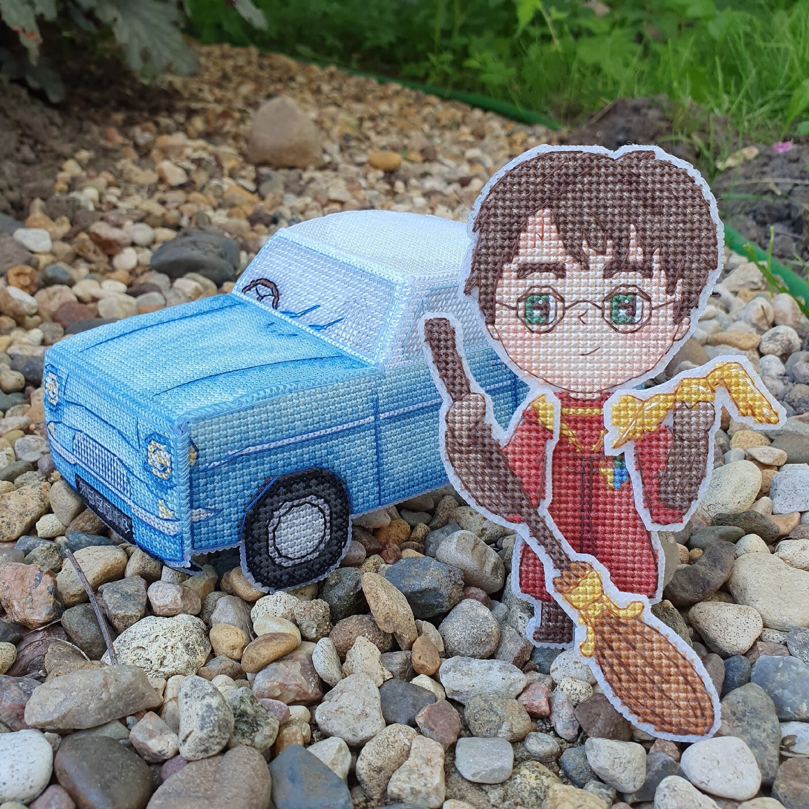 Ford Cross Stitch Pattern, Magic Blue Car 3D Embroidery Model Toy for ...