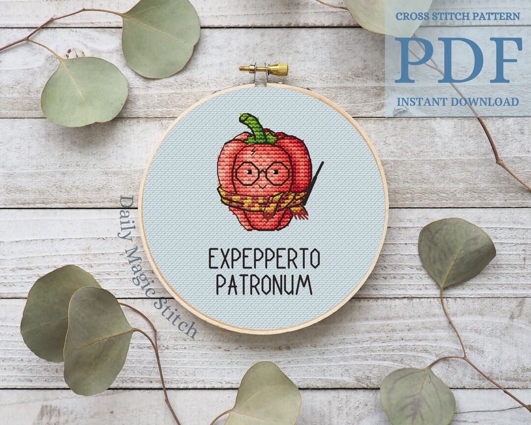 Magic Spell Cross Stitch Pattern Geek Cross Stitch Wizard Pepper ...