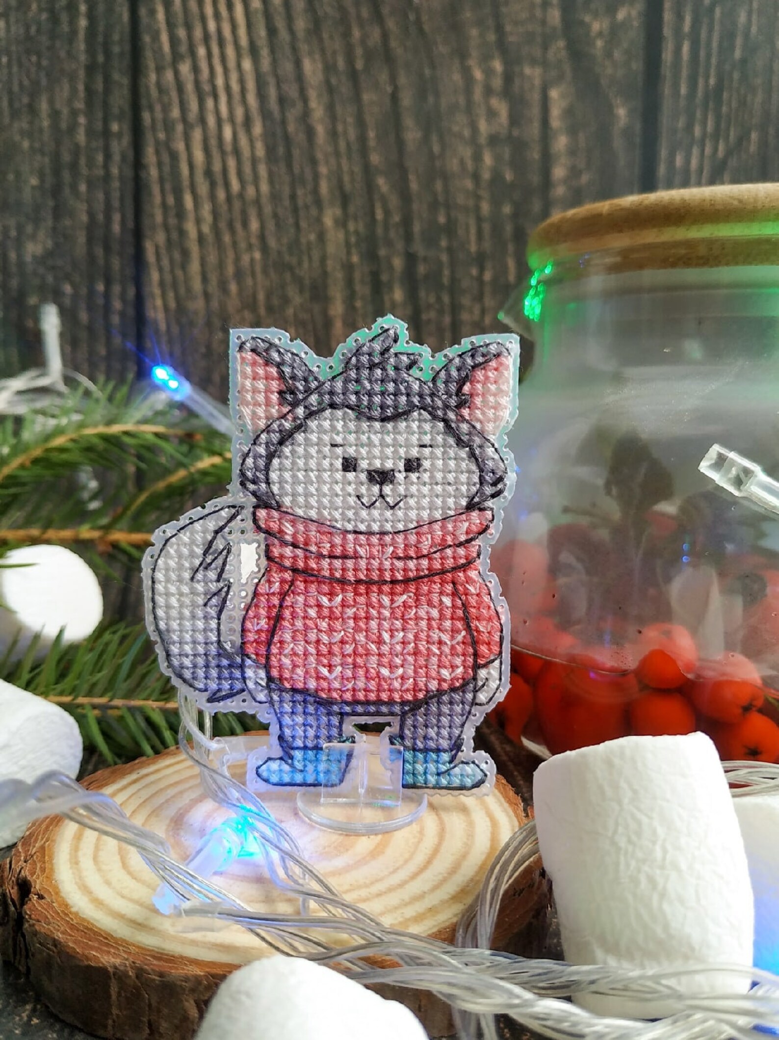 Christmas Toy Cross Stitch Pattern for Plastic Canvas, Funny Animal ...