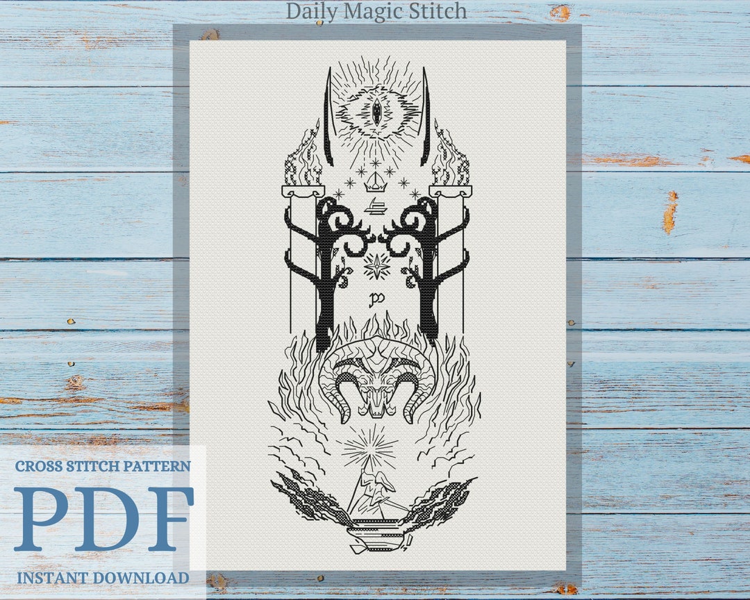 Wizard Cross Stitch Pattern LOTR Cross Stitch Geek Gift Nerdy Ring ...