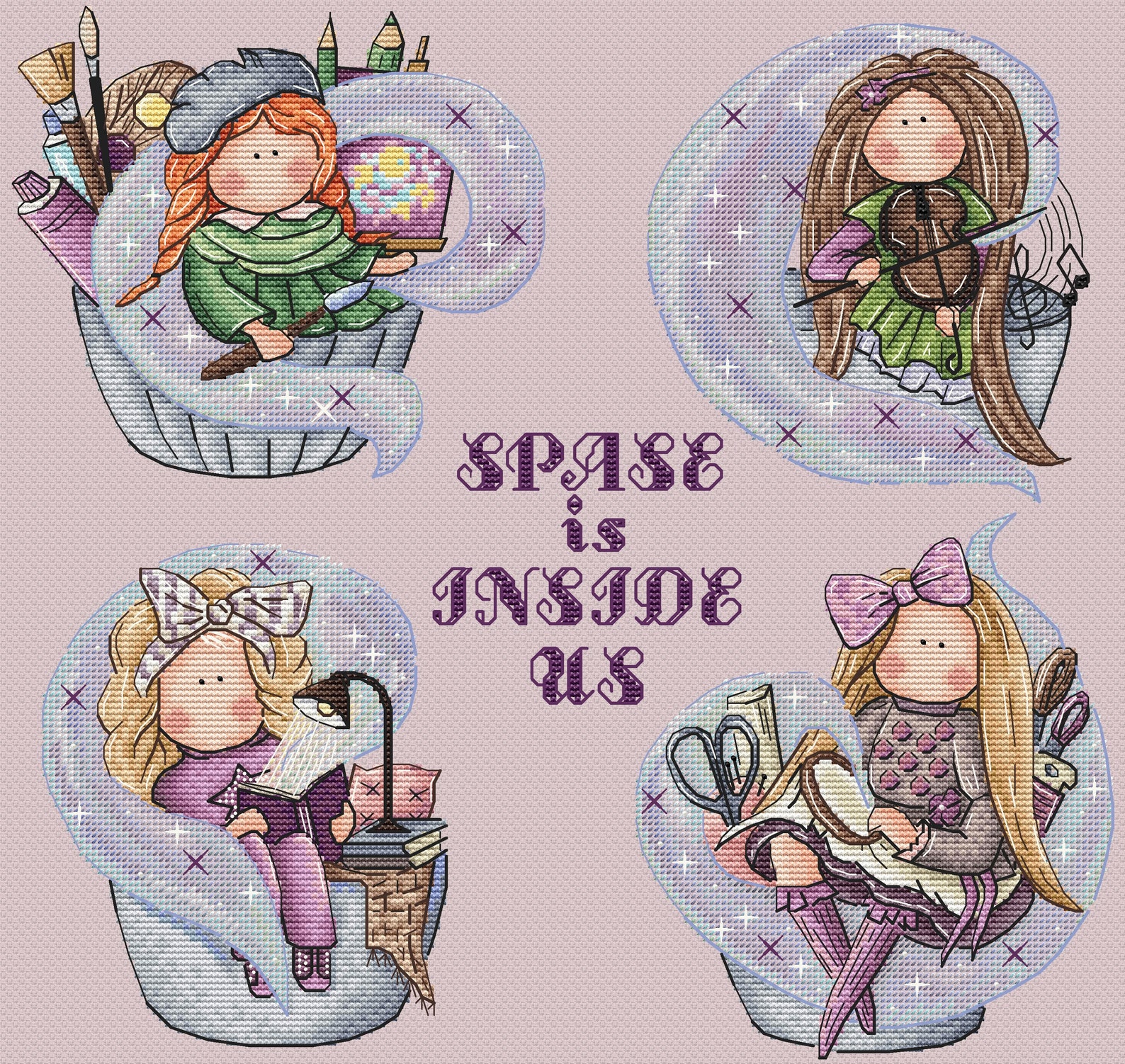 Tilda Doll Cross Stitch Pattern Girl With Book Cross Stitch Hobby Gift ...