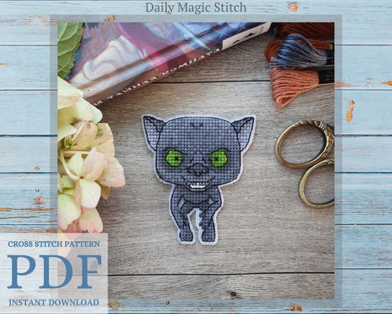 Werewolf Cross Stitch Pattern Dark Arts Wizard Master Kawaii | Etsy