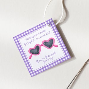 Printable End of School Gift Tags for Class, Bright Summer Sunglasses ...
