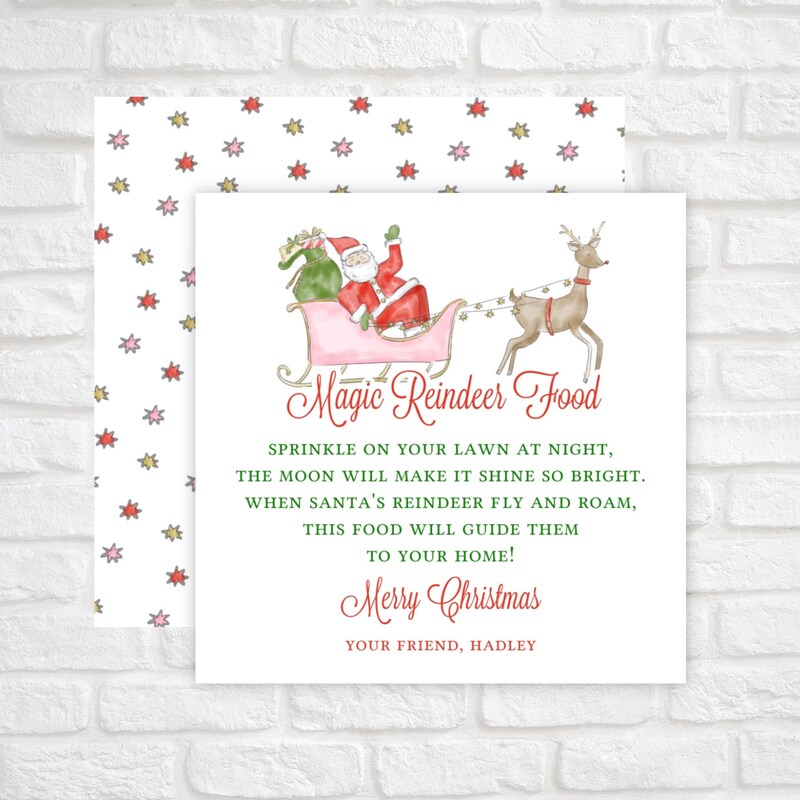 Reindeer Food Tag - Etsy