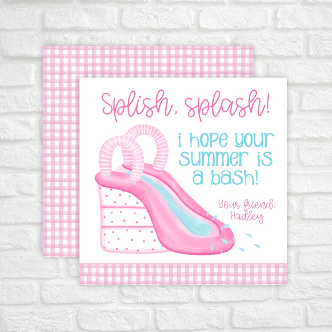 Last Day of School Tag Printable, Splish Splash Summer Gift Tag, Last ...