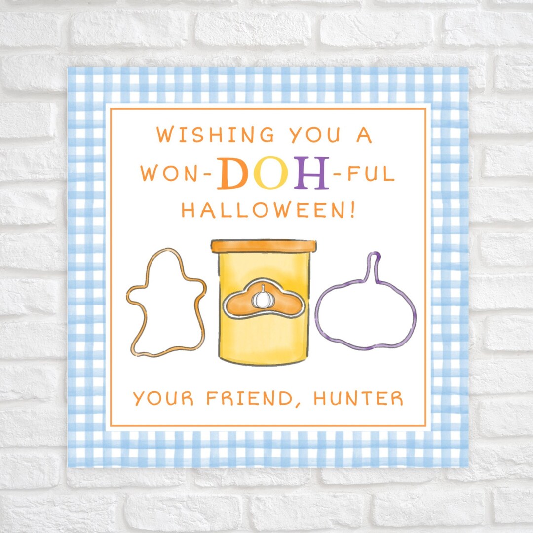 Halloween Gift Tags, Printable Halloween Tags, Halloween Play Dough ...