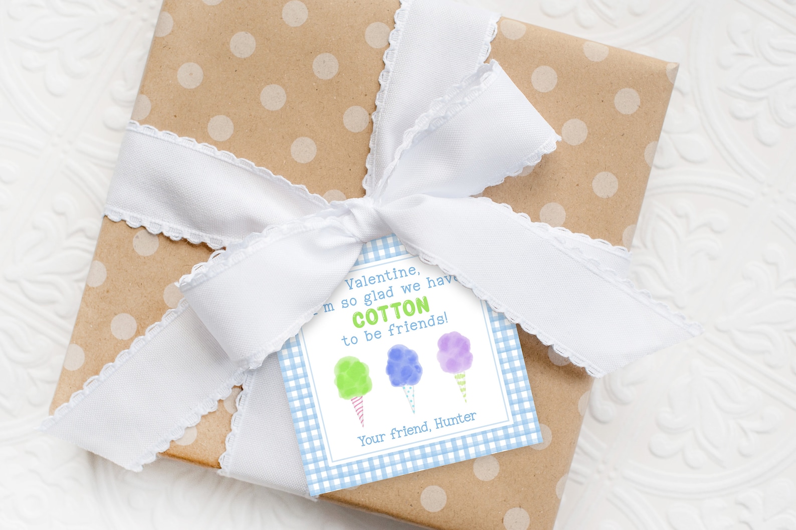 Cotton Candy Valentine Tag Printable, Printable Valentine Cards for ...