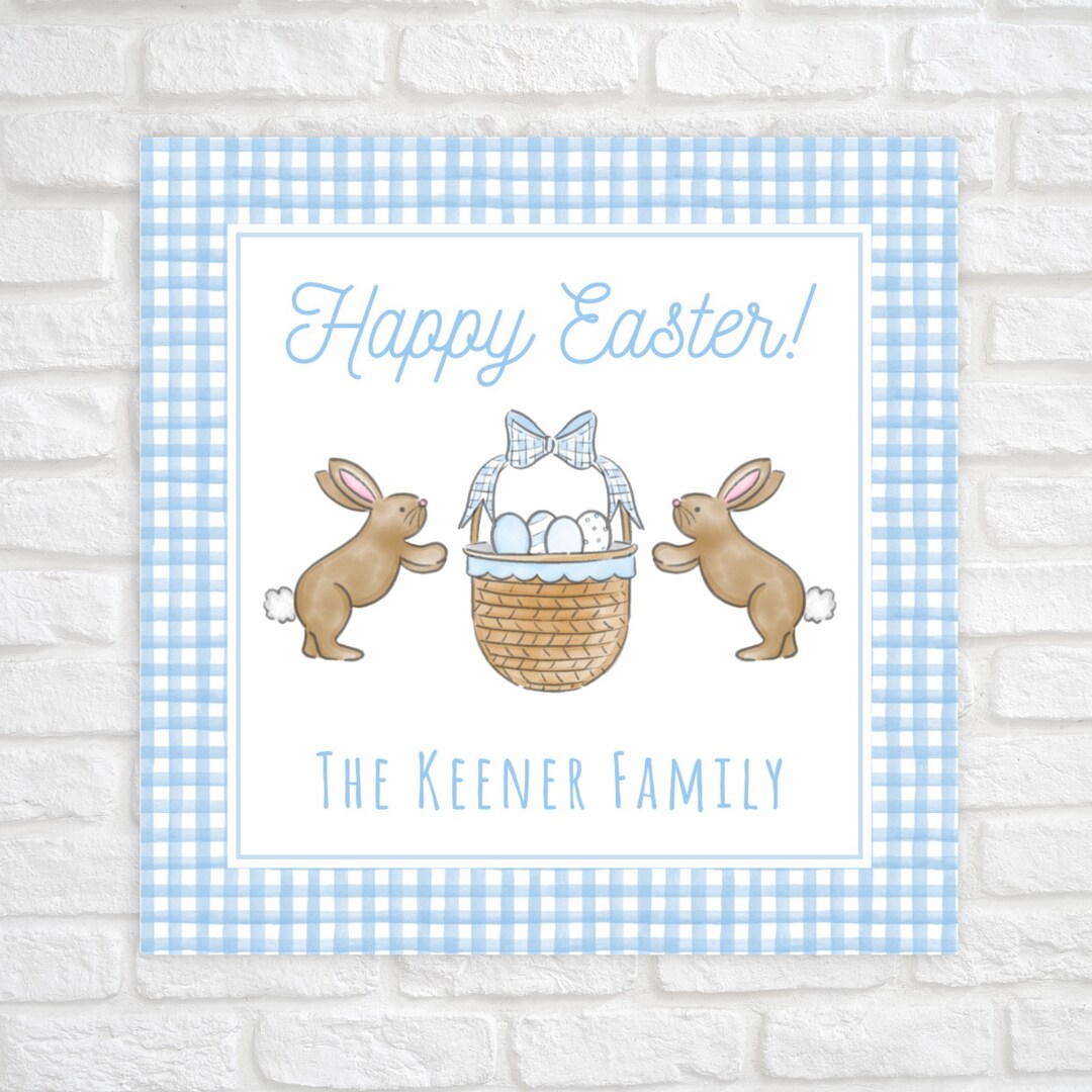 Printable Easter Gift Tag, Watercolor Easter Bunny Favor Tags, Easter ...