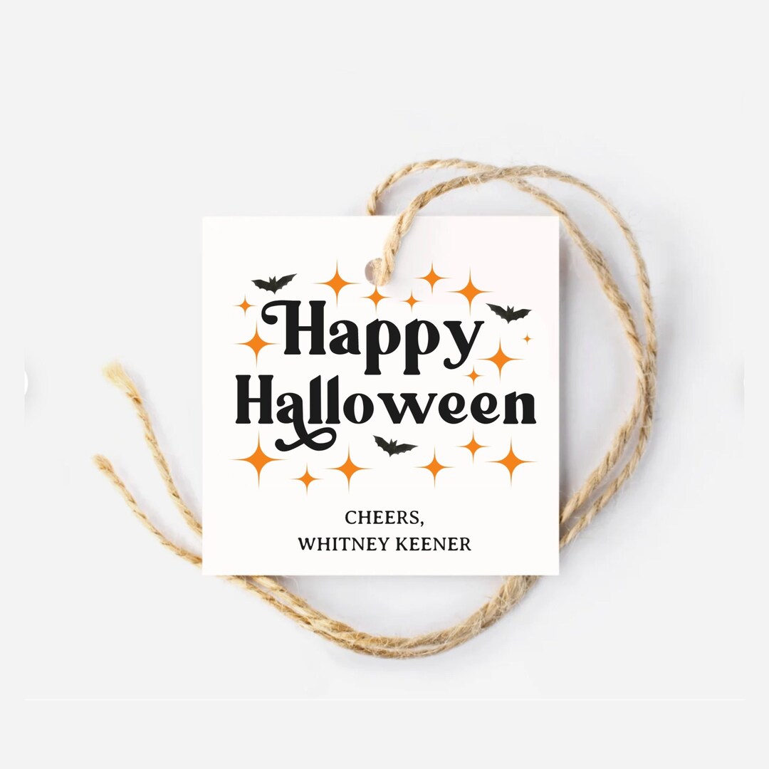 Printable Halloween Gift Tags, Happy Halloween Tag, Halloween Party ...