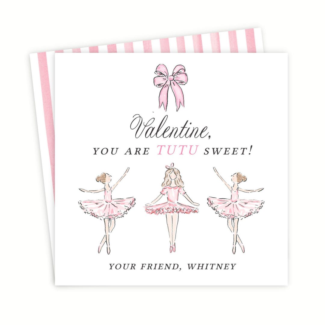 Ballet Valentine Cards | Printable Ballerina Valentines for Class ...