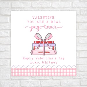 Printable Valentine Cards for Kids, Watercolor Book Valentine Tag ...