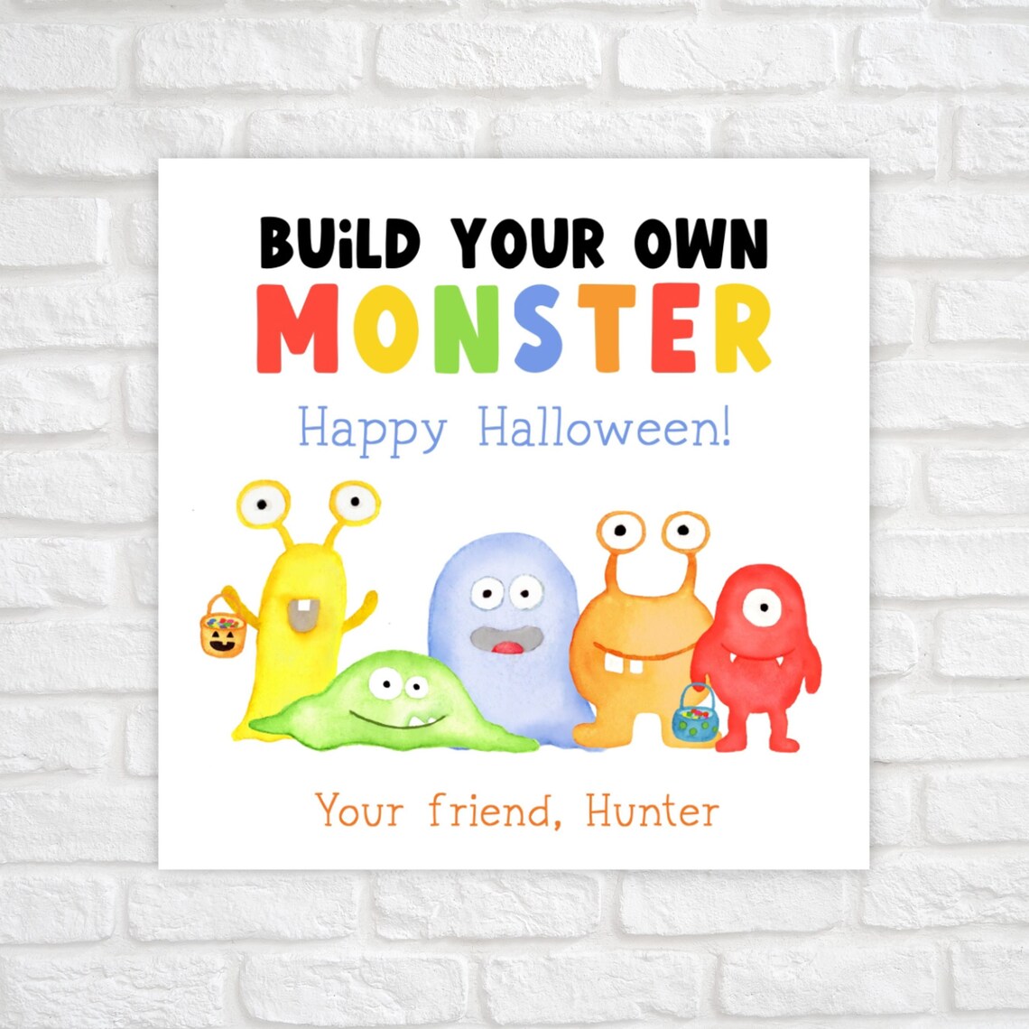 Make Your Own Monster Tag Make Your Own Monster Printable - Etsy