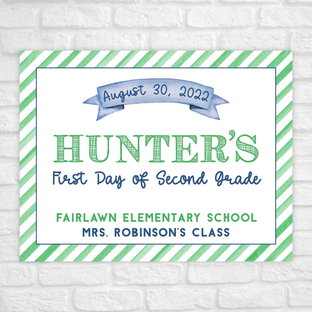 Back to School Sign Printable, First Day of School Sign Editable ...