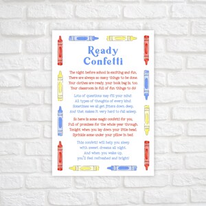 Ready Confetti Printable, First Day of School Tag, Back to School Tag ...