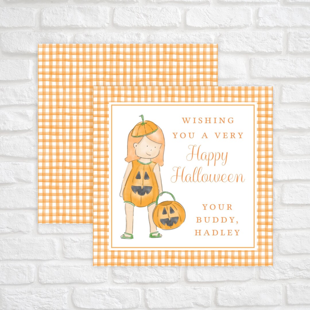 Printable Halloween Gift Tags, Happy Halloween Tag, Halloween Pumpkin ...