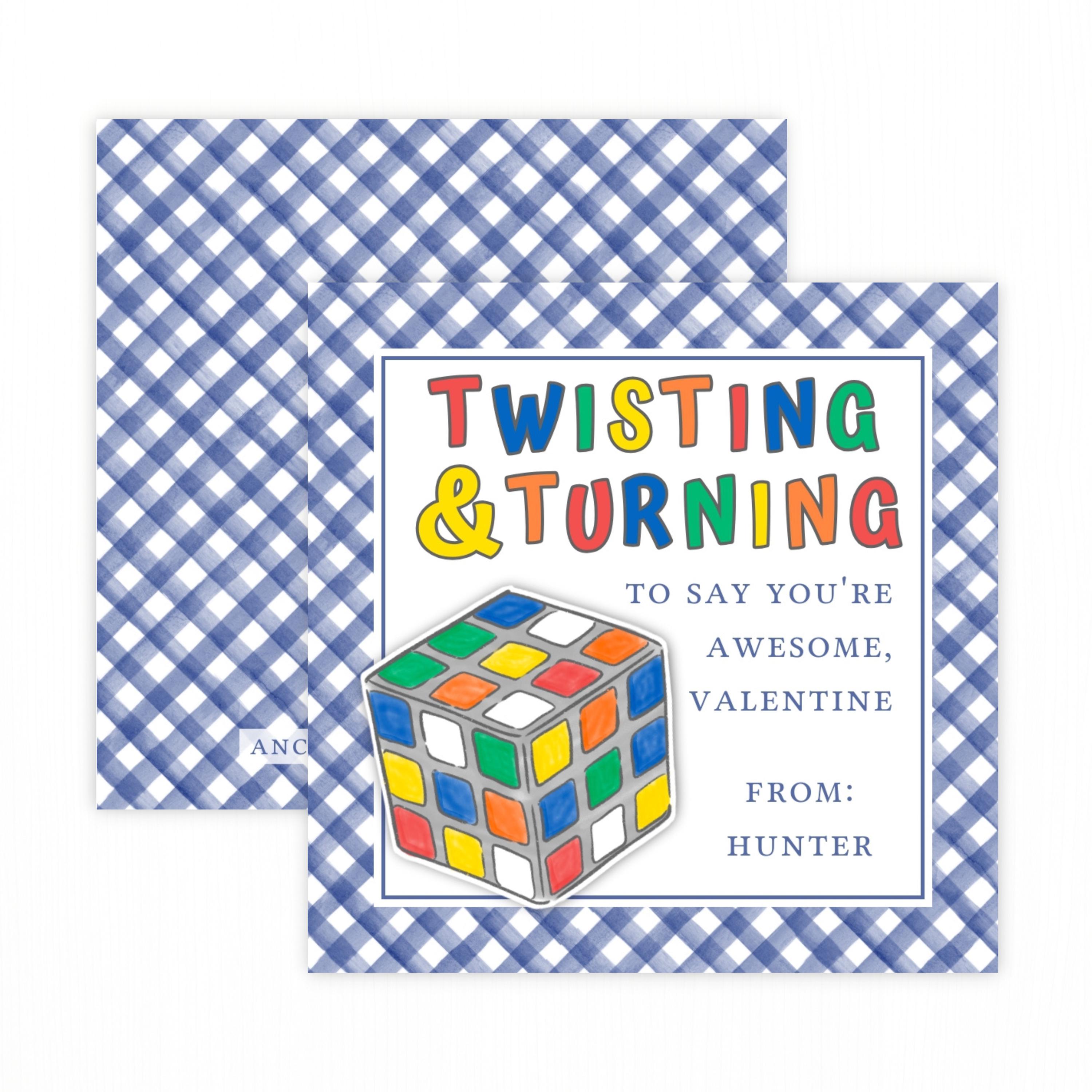 Rubix Cube Valentine Card | Printable Valentines Day Tags for Kids ...