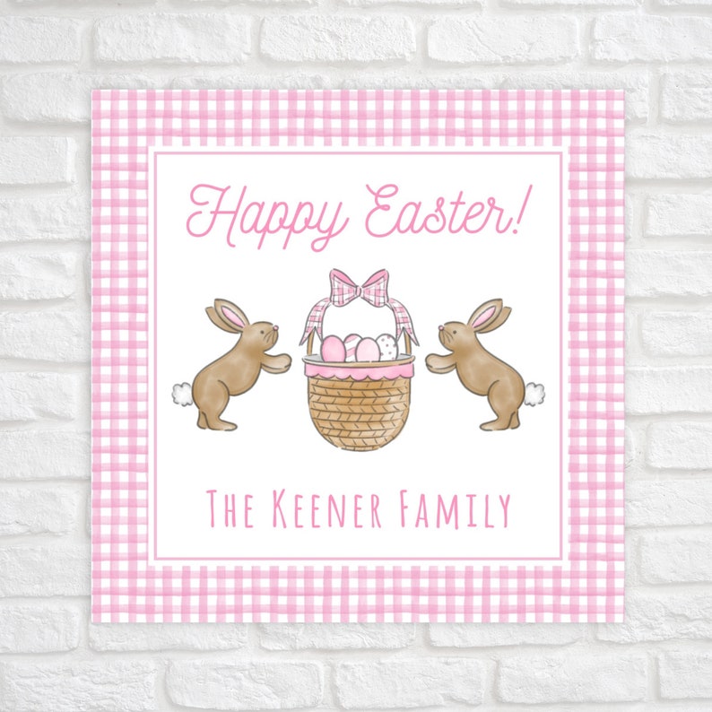 Printable Easter Gift Tag, Watercolor Easter Bunny Favor Tags, Easter ...