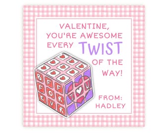Valentine's Day Rubix Cube Themed - Gift Tag - Etsy