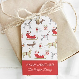Dog Christmas Gift Tags Printable, Printable Christmas Tags, Holiday ...