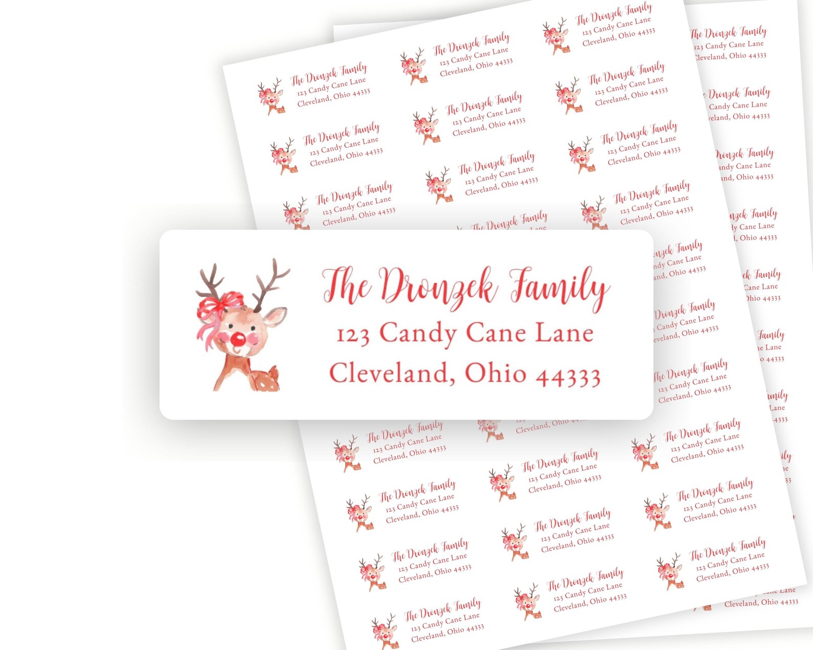 Printed Christmas Return Address Labels, Holiday Return Address ...