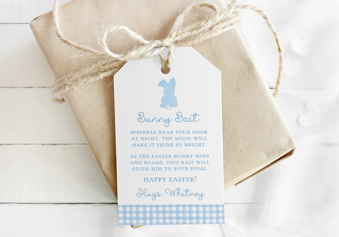 Easter Bunny Bait Printable Gift Tag, Bunny Bait Food Tag, Bunny Bait ...
