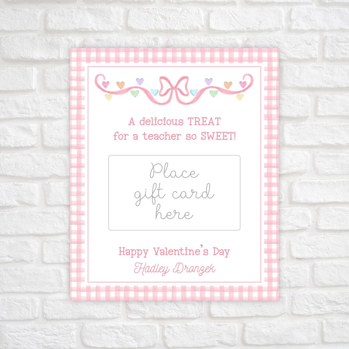 Valentine Teacher Gift Card Holder Valentine's Day Gift - Etsy