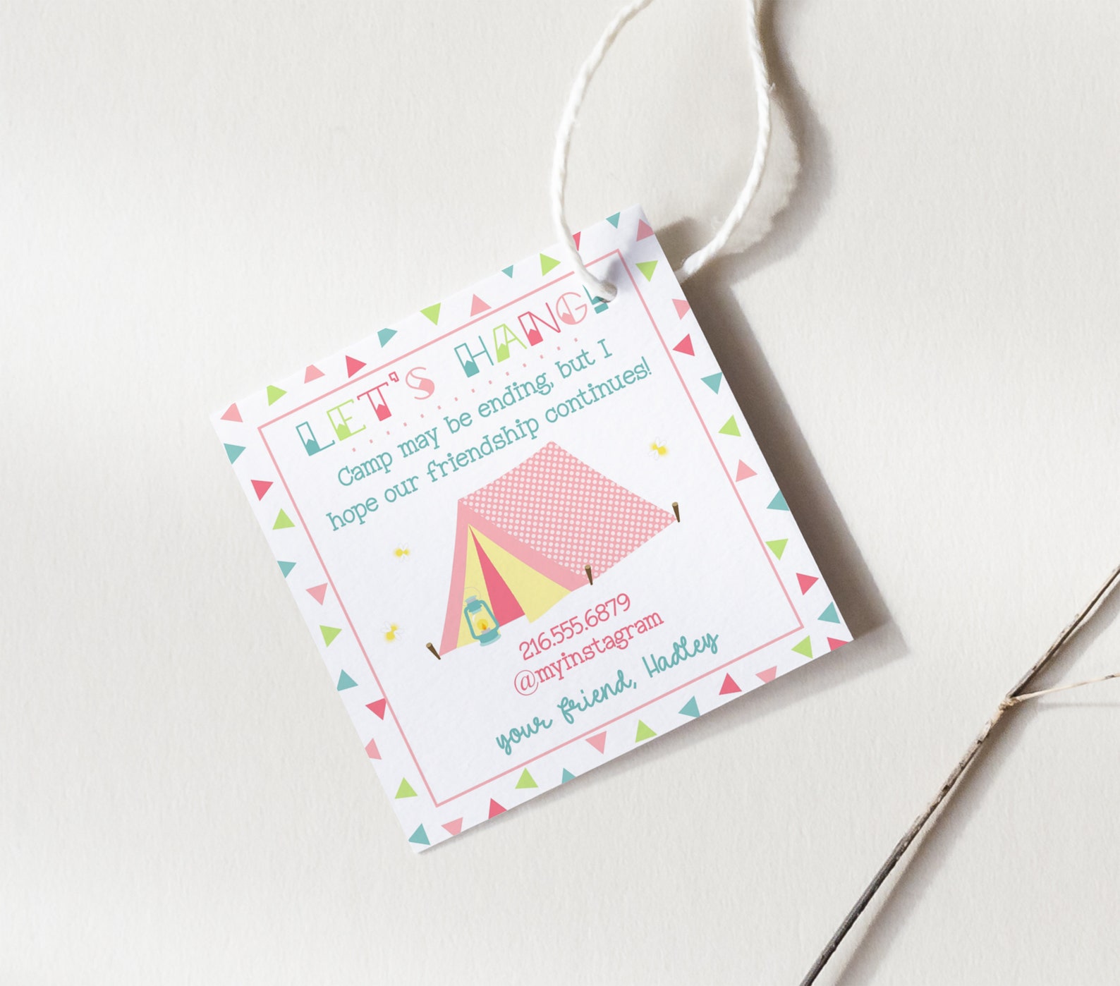 Printable Camp Calling Card Camp Contact Card Summer - Etsy