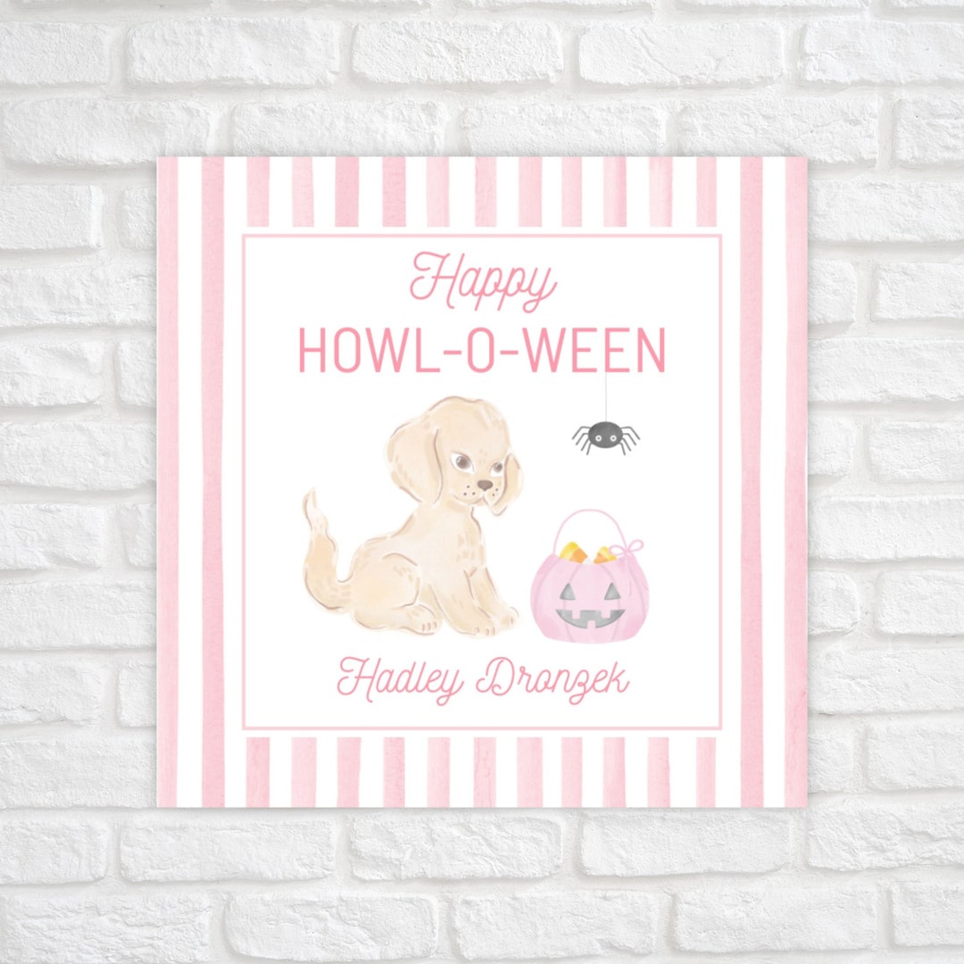 Printable Halloween Tag, Happy Howl-o-ween Tag, Puppy Halloween Gift ...