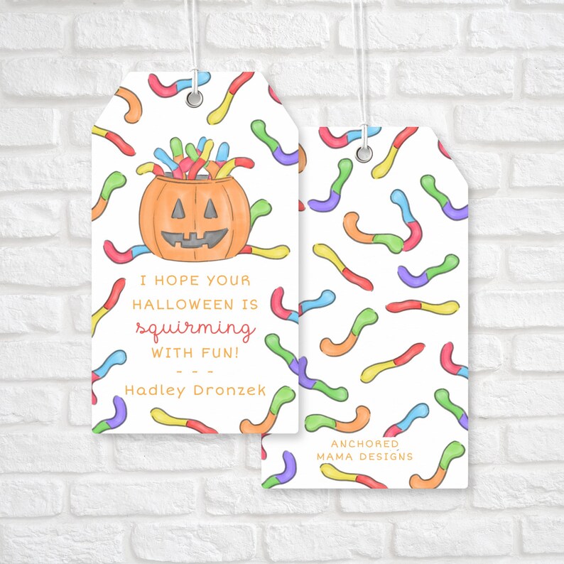 Halloween Gift Tags Halloween Printable Tags Halloween Candy - Etsy