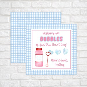 Printable Valentine Cards for Kids, Bubbles Valentine Tag, Classroom ...