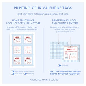 Printable Valentine Cards for Kids, Bubbles Valentine Tag, Classroom ...